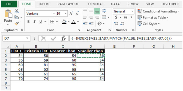 Retrieving The First Value In A List That Is Greater Smaller Than A Specified Number