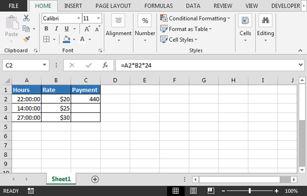 Multiplying Time Values And Numbers Microsoft Excel Tips From Excel Tip Com Excel Tutorial