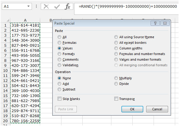How To Generate Random Phone Numbers In Microsoft Excel 2010 Microsoft Excel Tips From Excel