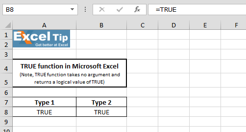 How To Use True Function In Microsoft Excel Microsoft Excel Tips From Excel Tip Com Excel