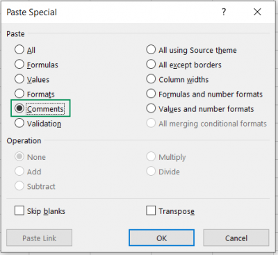 Expanded Paste Icon Features in Excel