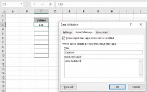 How to Use the data Validation Input Message as a Cell Comment in Excel