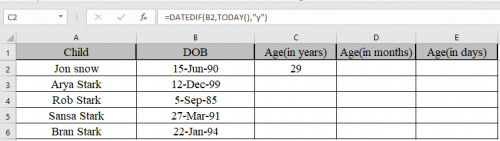 How To Calculate Years Months Days Elapsed From A Certain Date In Microsoft Excel