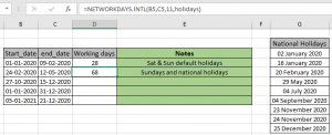 How to Calculate the Number of Business Days in a Specified Period in Excel