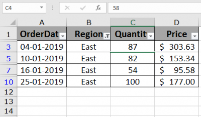 How to find the total of table in Excel