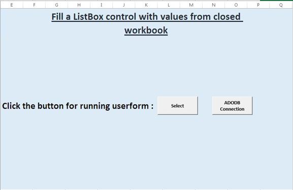 Fill A Listbox Control With Values From Closed Workbook Using Vba In Microsoft Excel