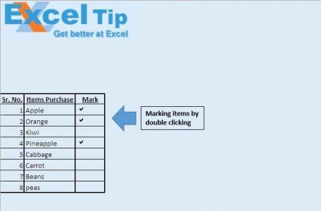 Double Click to add/remove Tick