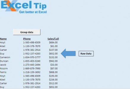 Grouping data using VBA in Microsoft Excel