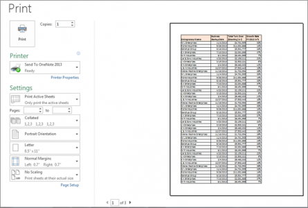 Print in Microsoft Excel