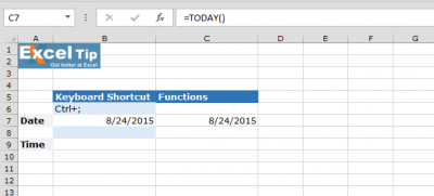 Keyboard shortcut to insert Current Date / Current Time