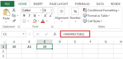 Retrieving Values Using References Based on Row and Column Numbers in Microsoft Excel 2010