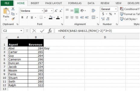 Retrieving the Nth Value in a Row, Column and Range in Microsoft Excel 2010