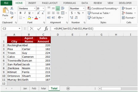 Entering Formulas More Quickly by Shortening Sheet Names