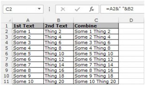 Concatenate formula in Microsoft Excel