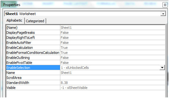Limiting The Movement In A Protected Sheet In Microsoft Excel 2010 