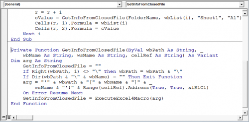 Read Information From A Closed Workbook Using Vba In Microsoft Excel