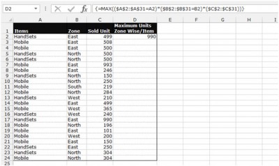 Find the maximum numerical value in a list based on a criteria in Excel