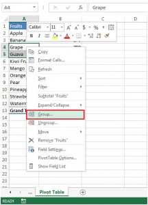 "PivotTable" report - Grouping Text Fields in Microsoft Excel 2010
