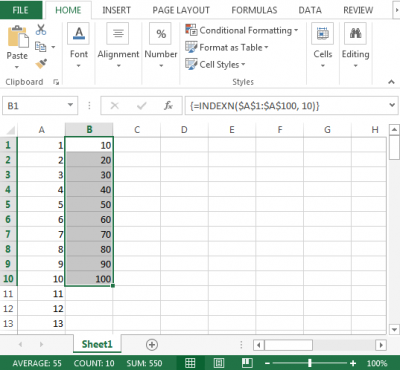 Return every n-th item using VBA in Microsoft Excel