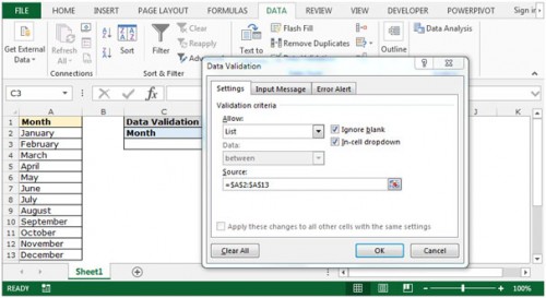 Copying and Pasting Validation list only in Microsoft Excel