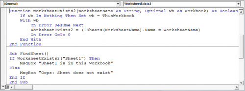 Determine If A Sheet Exists In A Workbook Using Vba In Microsoft Excel