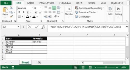 Performing Numeric Operations On Substrings In Microsoft Excel 2010