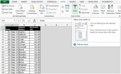 Shortcut to open drop down filter in Excel