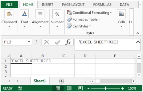 Address Function in Microsoft Excel