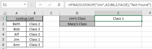 IFNA function in Excel