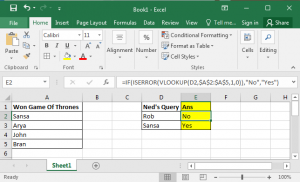 Check If a Value Exists Using VLOOKUP Formula