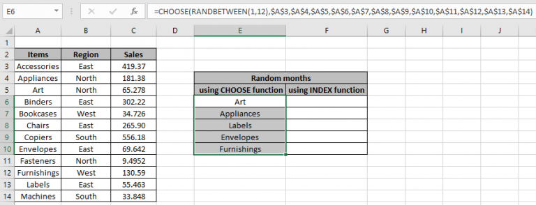 How to Randomly Select a Value from a Range in Excel