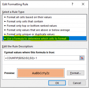 How to Identify Duplicate Rows within a Range in Excel