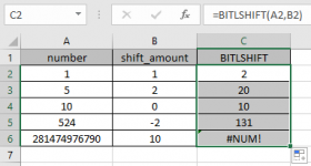 How to use the BITLSHIFT Function in Excel