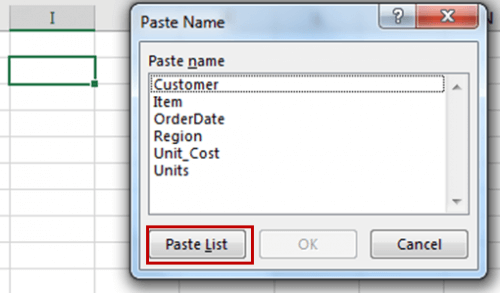 How to use Names in Formulas in Excel