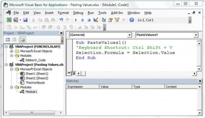 Pasting Values in Microsoft Excel 2010