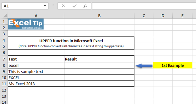 How To Use Uppercase Function In Microsoft Excel