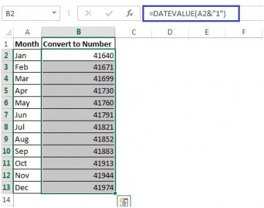 Converting Month Name to a Number in Microsoft Excel
