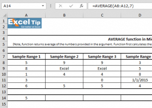 How to use the AVERAGE function in Excel
