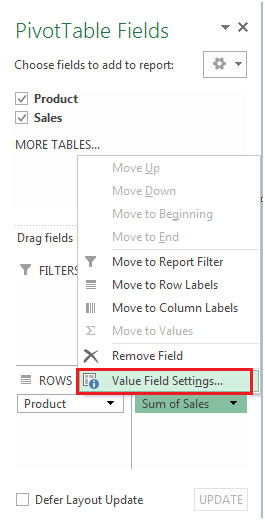 Formatting a Value Field in Pivot Tables in Microsoft excel 2010 / 2013