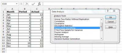 Exponential Smoothing in Excel