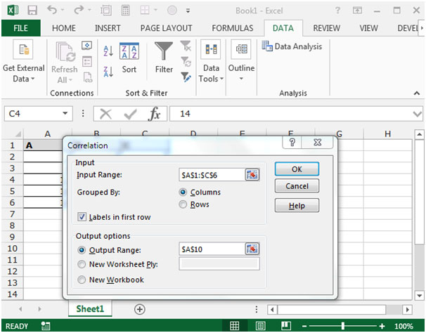 Calculate Correlation in Microsoft Excel