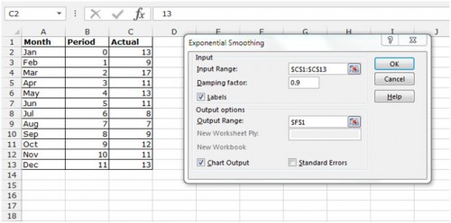 Exponential Smoothing in Excel