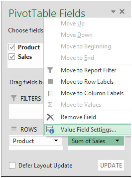 Formatting a Value Field in Pivot Tables in Microsoft excel 2010 / 2013