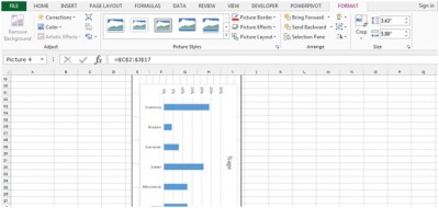 Dynamic charts using camera tool in Microsoft Excel 2010