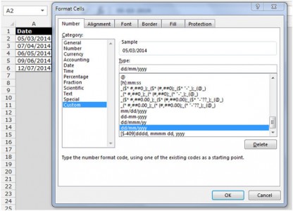 Change slash separator in date with period in Microsoft Excel 2010