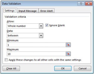 Custom Error Messages in Data Validation in Microsoft Excel 2010