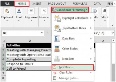 How to Create a Checklist using Conditional Formatting in Microsoft Excel