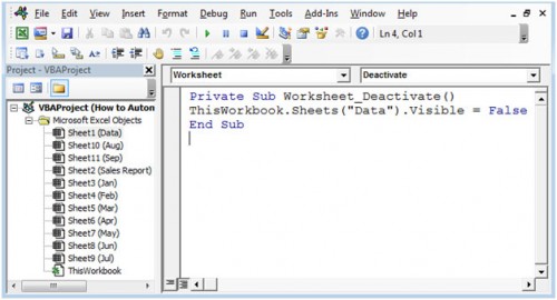 How To Automatically Hide Sheet In Microsoft Excel 2010