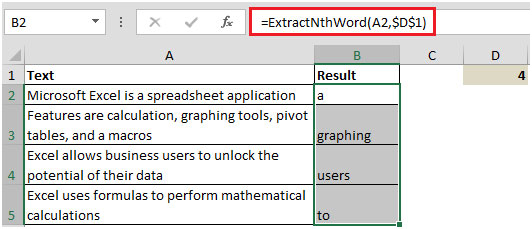 How To Extract Nth Word From Text String Using Vba In Microsoft Excel