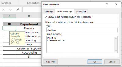 How to reject cell value in Excel